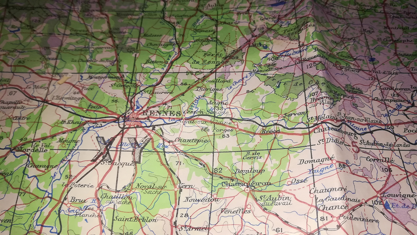 Carte d etat major US GB Rennes WW2 | Militaria Normandie
