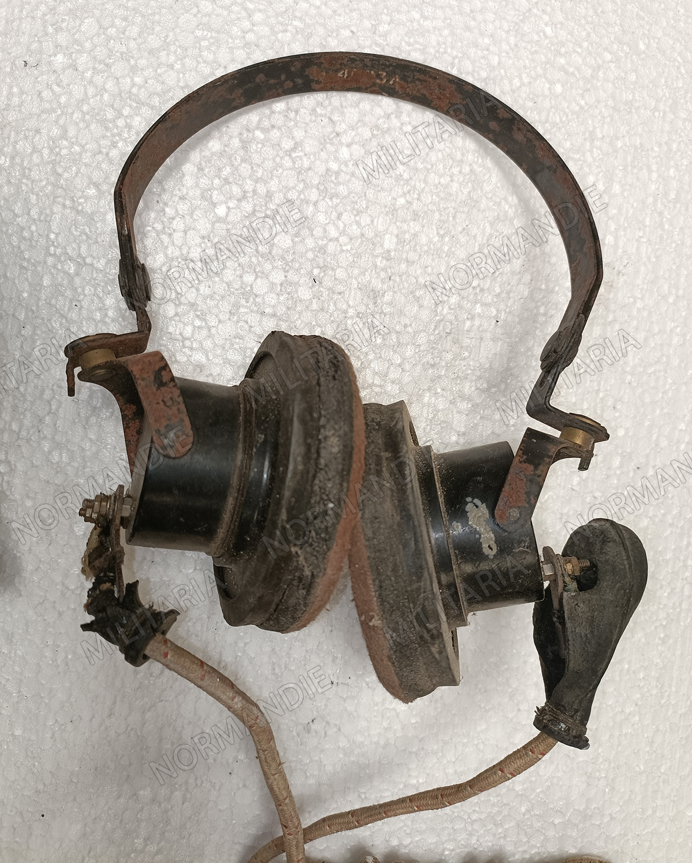 ECOUTEUR ET MICROPHONE ANGLAIS WW2 13 | Militaria Normandie