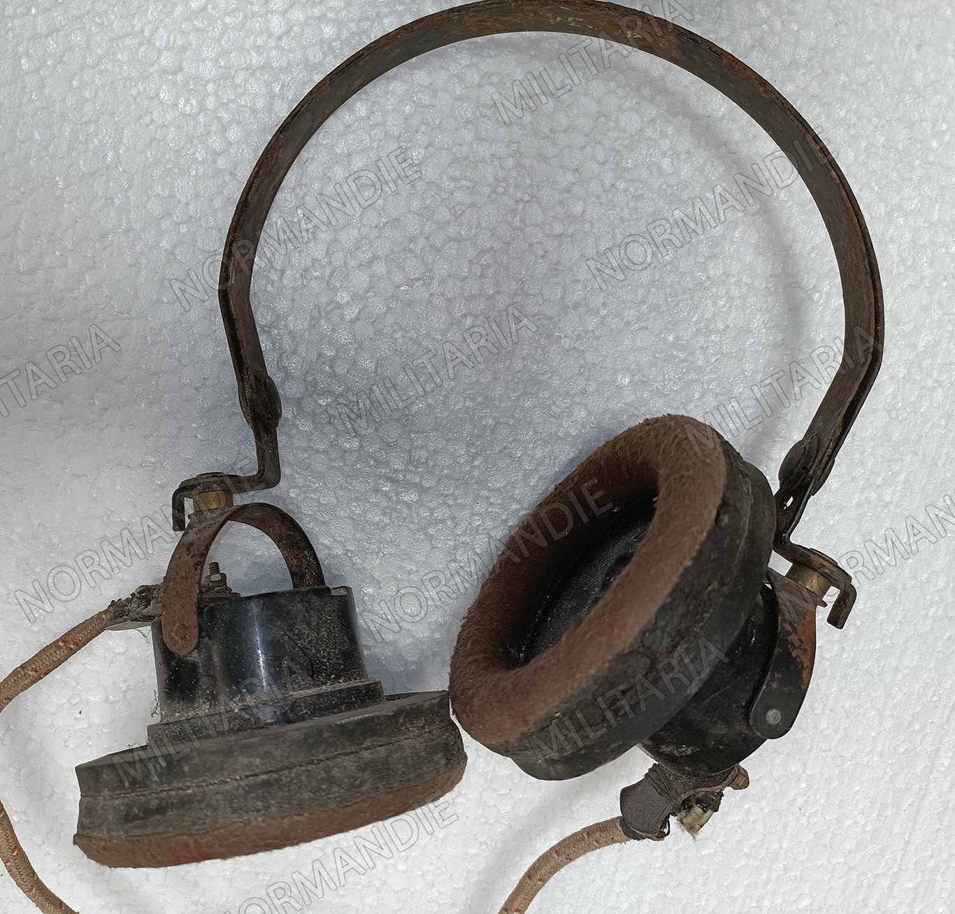 ECOUTEUR ET MICROPHONE ANGLAIS WW2 6 | Militaria Normandie